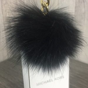 Michael Kors | Accessories | Michael Kors Key Charms Black Sm Fur Pom ...